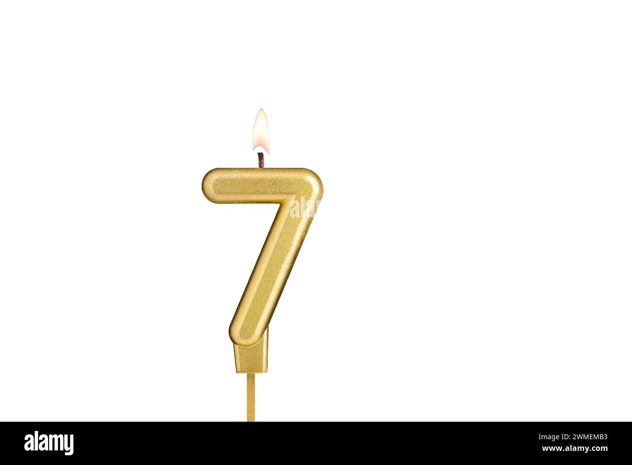Birthday candle number 7 on white background Stock Photo - Alamy