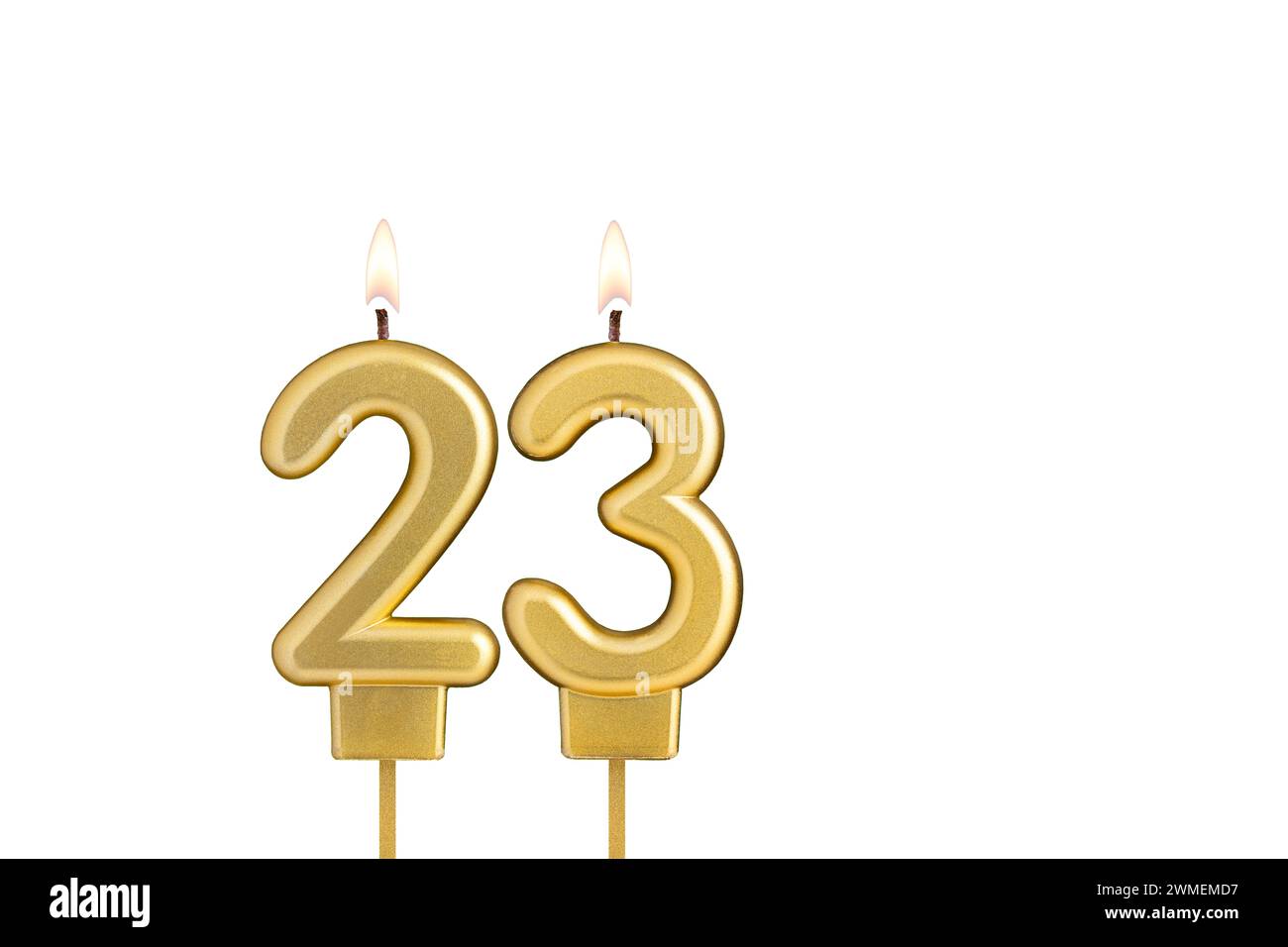 Birthday candle number 23 on white background Stock Photo - Alamy