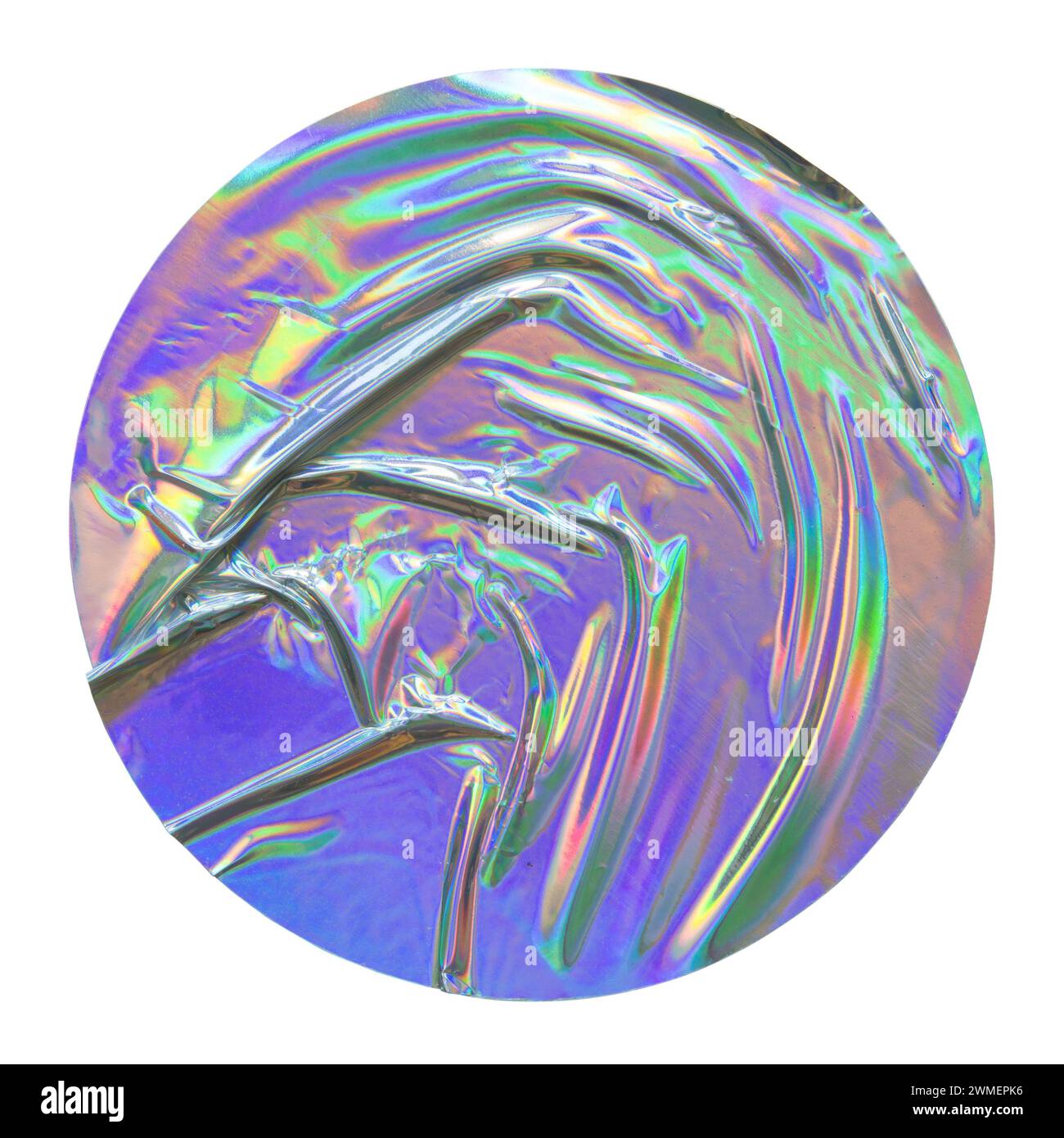 Holographic circle sticker on white background with clipping path Stock ...
