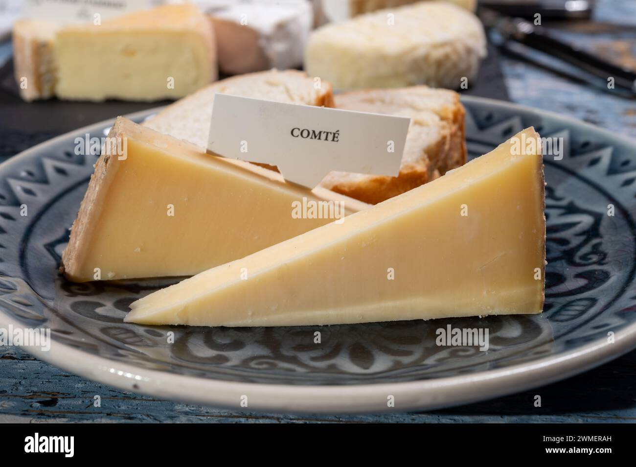 French cheese Comte, three varieties 1 year matured Prestige, fruity ...