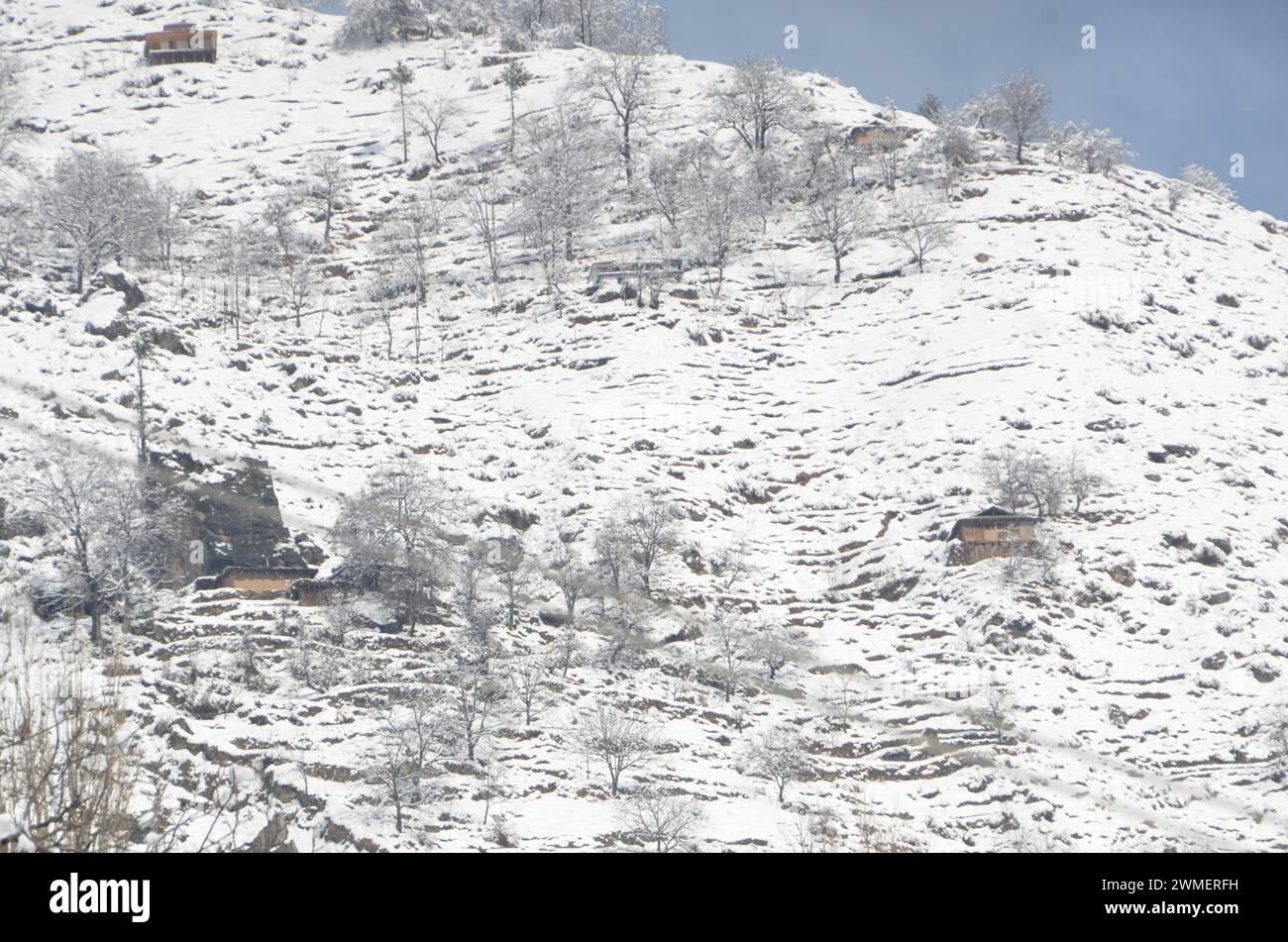 heavy snowfall in hilly areas of KP Pakistan Stock Photo - Alamy