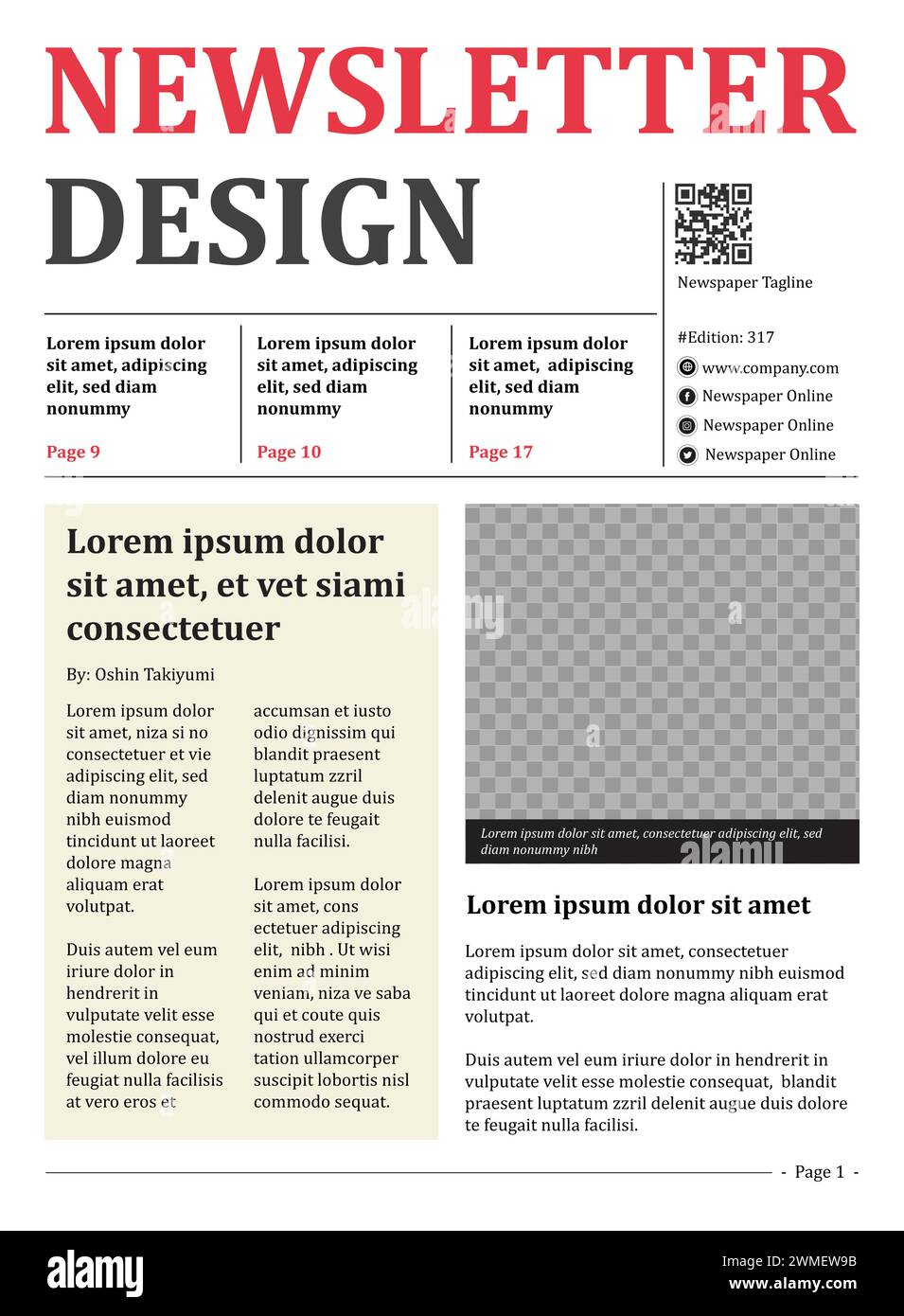 Masthead newspaper Stock Vector Images - Alamy