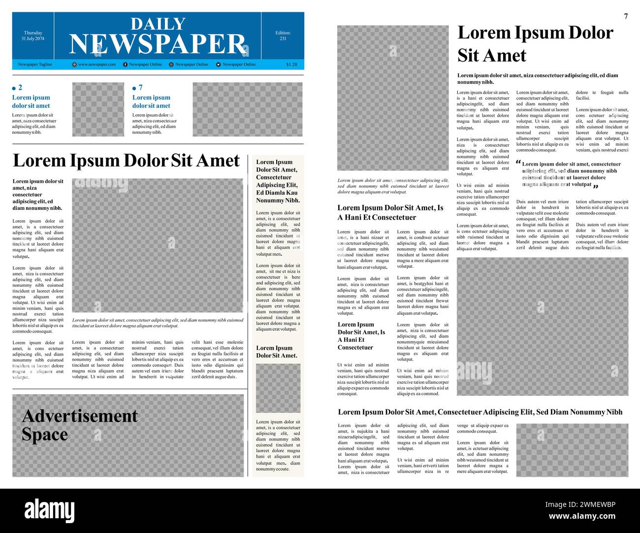 Vintage tabloid template Cut Out Stock Images & Pictures - Alamy