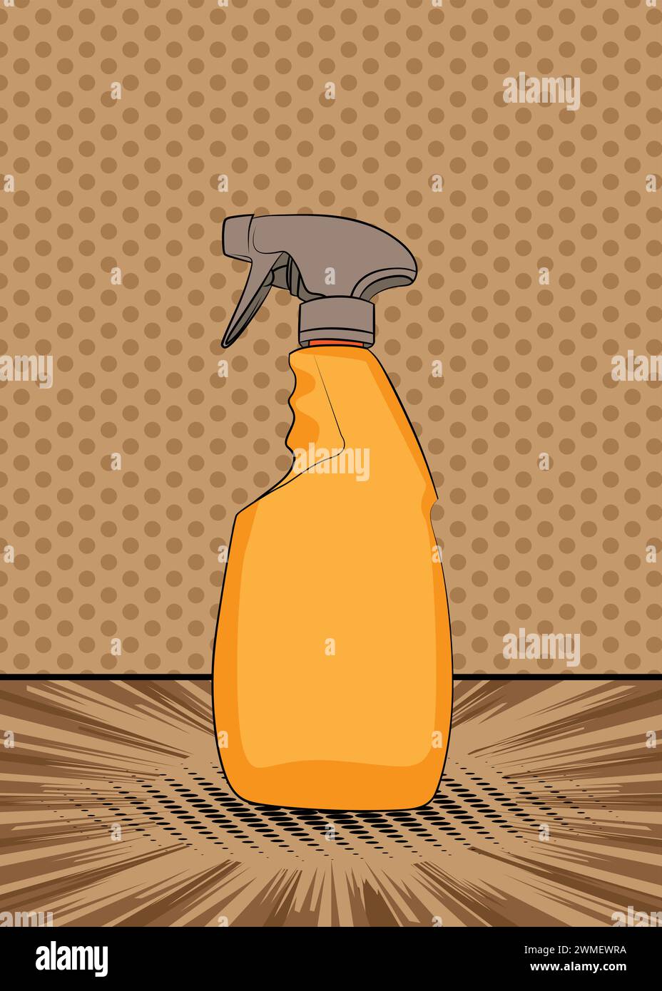 Cartoon Cleaning Product, comic book Spray Bottle. Retro vector comics ...