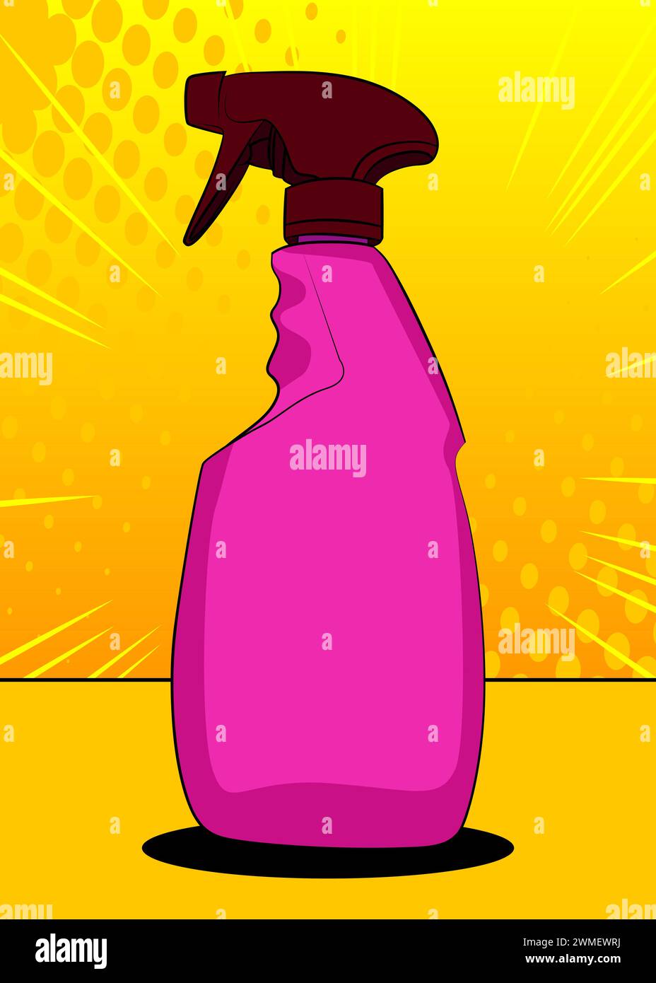 Cartoon Cleaning Product, comic book Spray Bottle. Retro vector comics ...