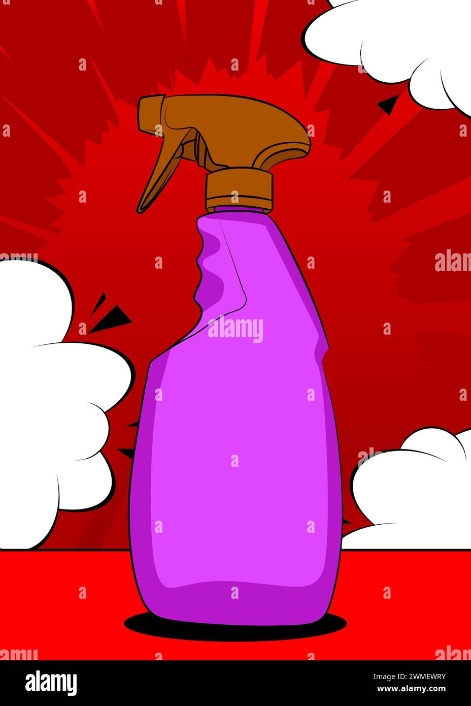 Cartoon Cleaning Product, comic book Spray Bottle. Retro vector comics ...