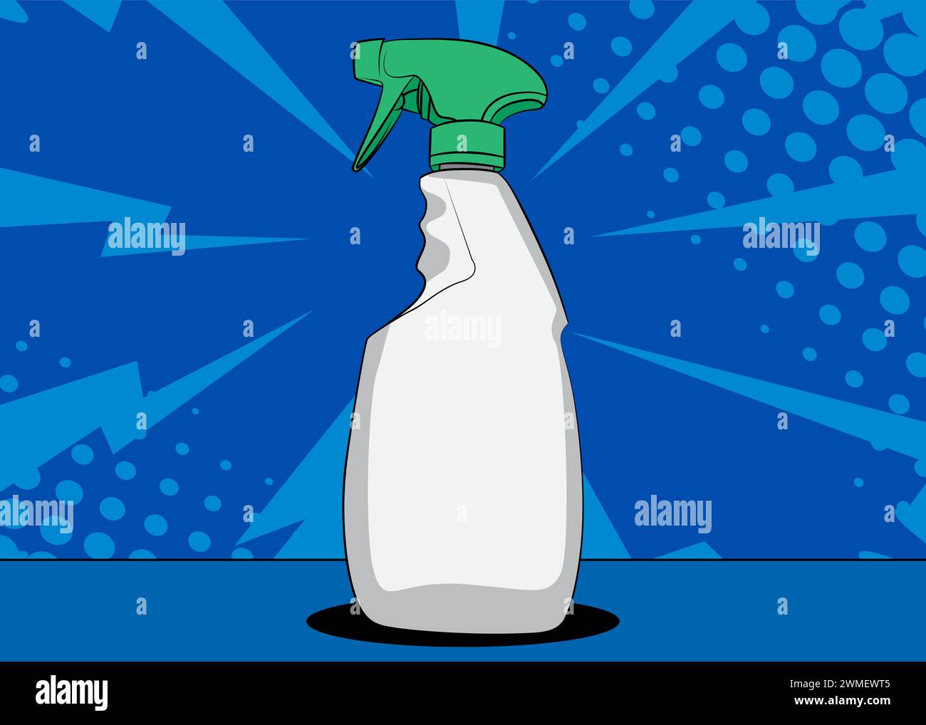 Cartoon Cleaning Product, comic book Spray Bottle. Retro vector comics ...