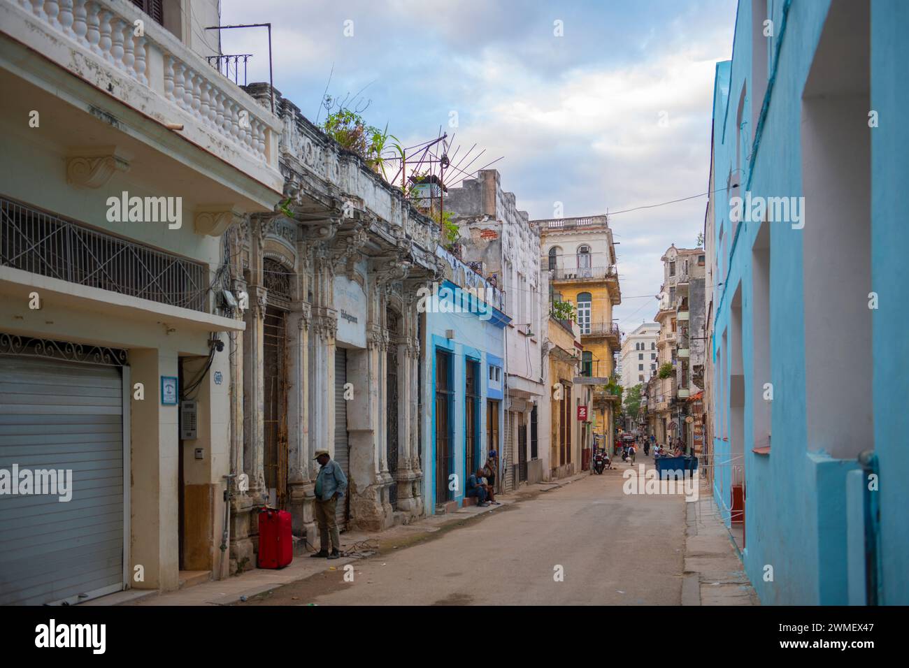 Historic buildings on Calle Aguacate Street between Teniente Rey ...