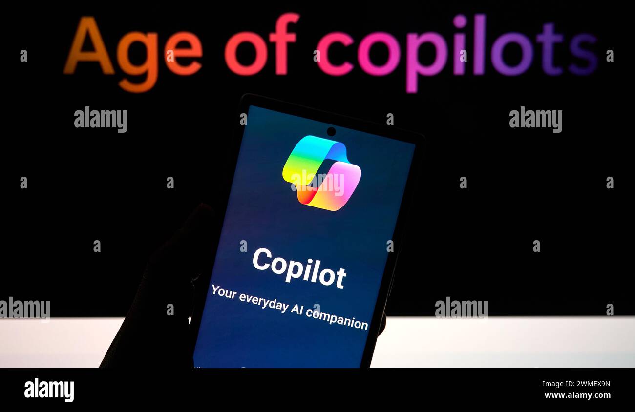 Dallas TX, USA - February 24, 2024: Copilot android application and ...