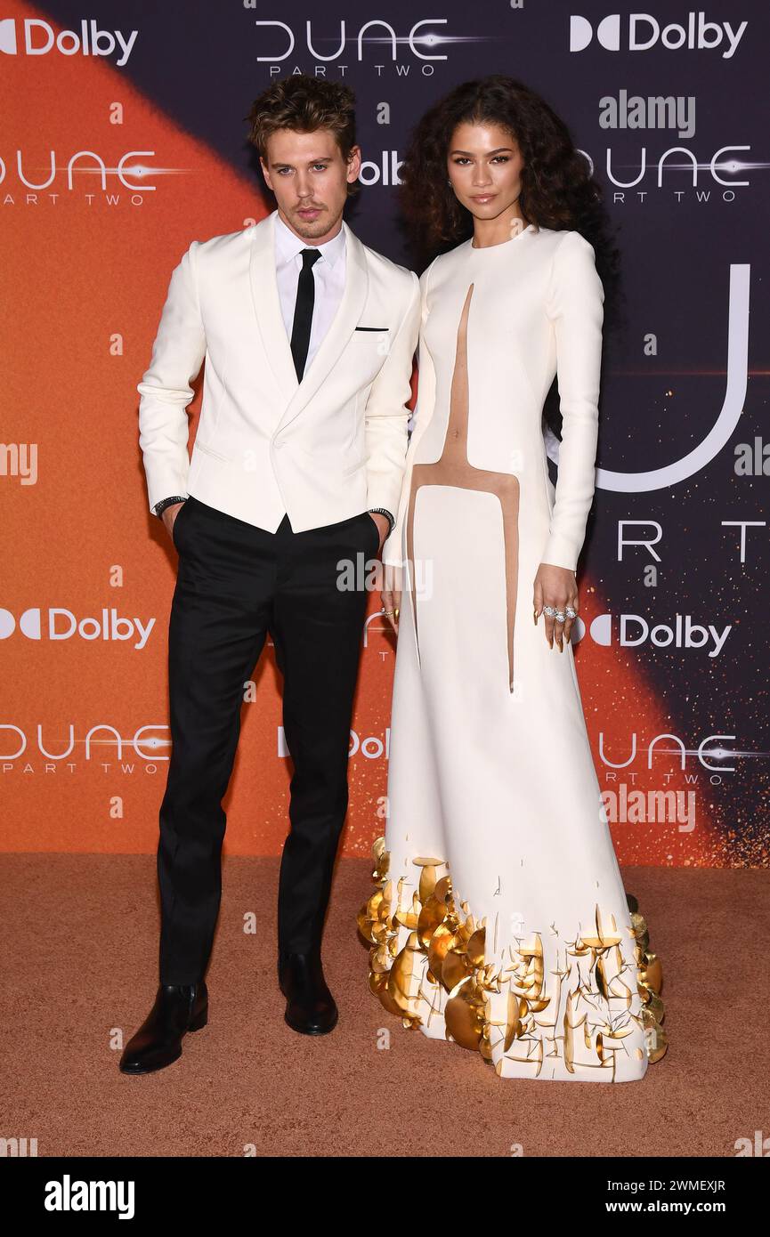 New York, USA. 25th Feb, 2024. (L-R) Austin Butler and Zendaya attend ...