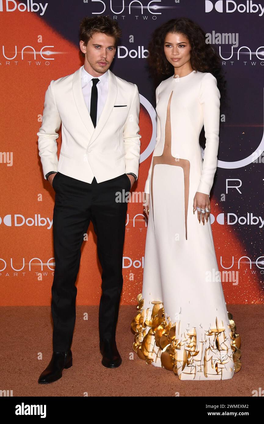 New York, USA. 25th Feb, 2024. (L-R) Austin Butler and Zendaya attend ...