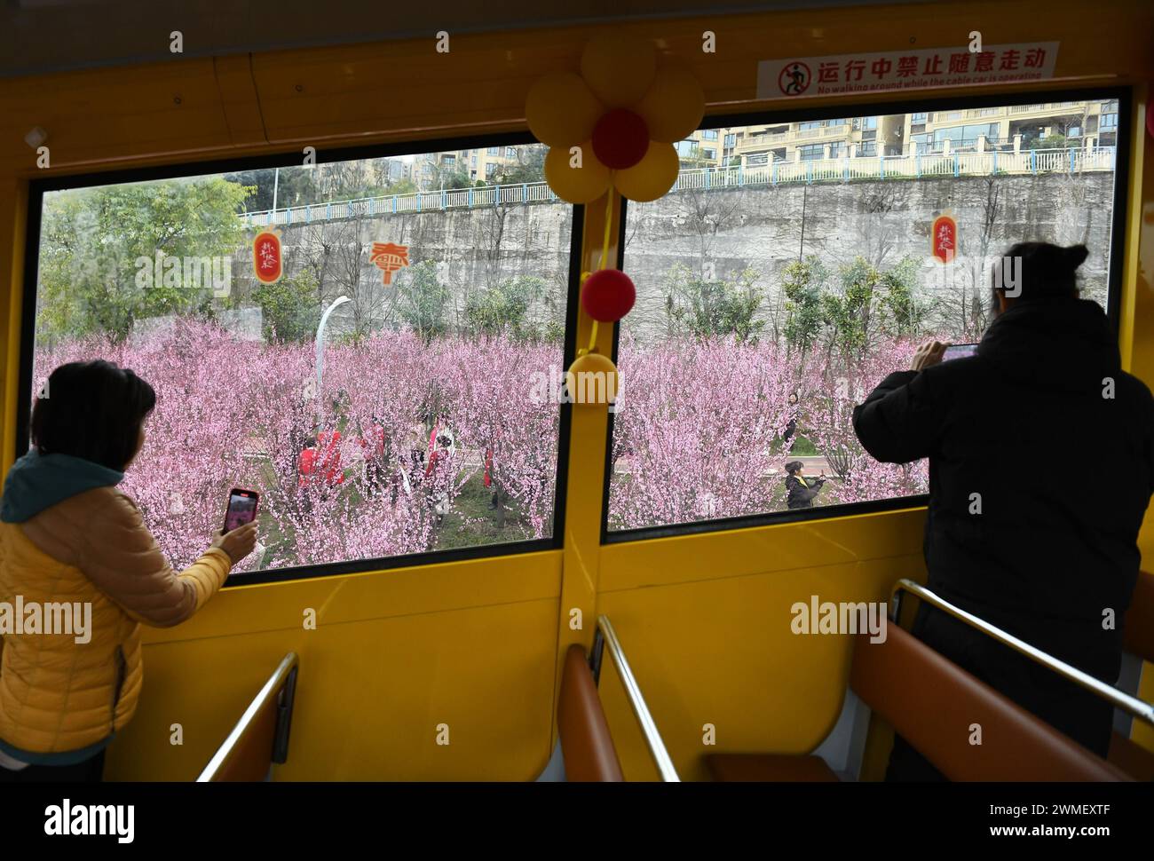 **CHINESE MAINLAND, HONG KONG, MACAU AND TAIWAN OUT** A monorail train ...