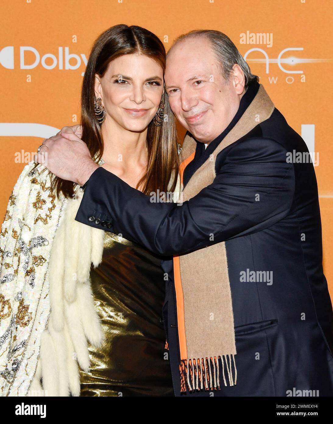 Hans Zimmer, right, and Dina De Luca Chartouni attend the premiere of ...