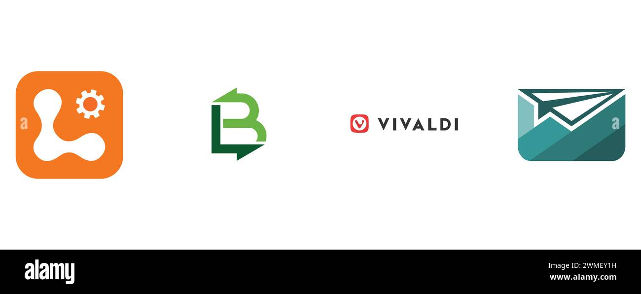 LOGENTRIES, LOOPBACK, CUSTOMER IO, VIVALDI. vector illustration ...