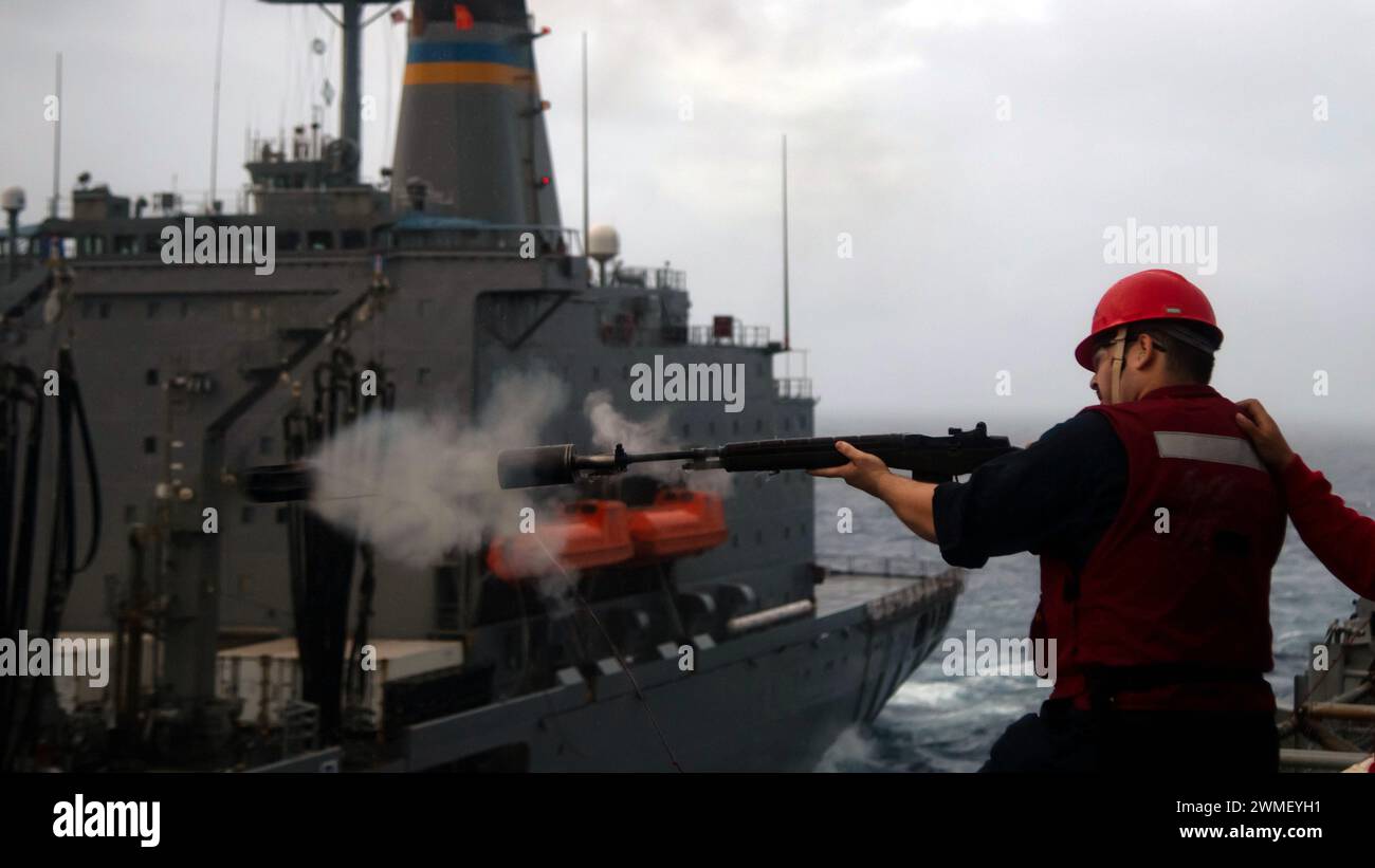 PHILIPPINE SEA (Feb. 23, 2024) U.S. Navy Gunner’s Mate 3rd Class ...