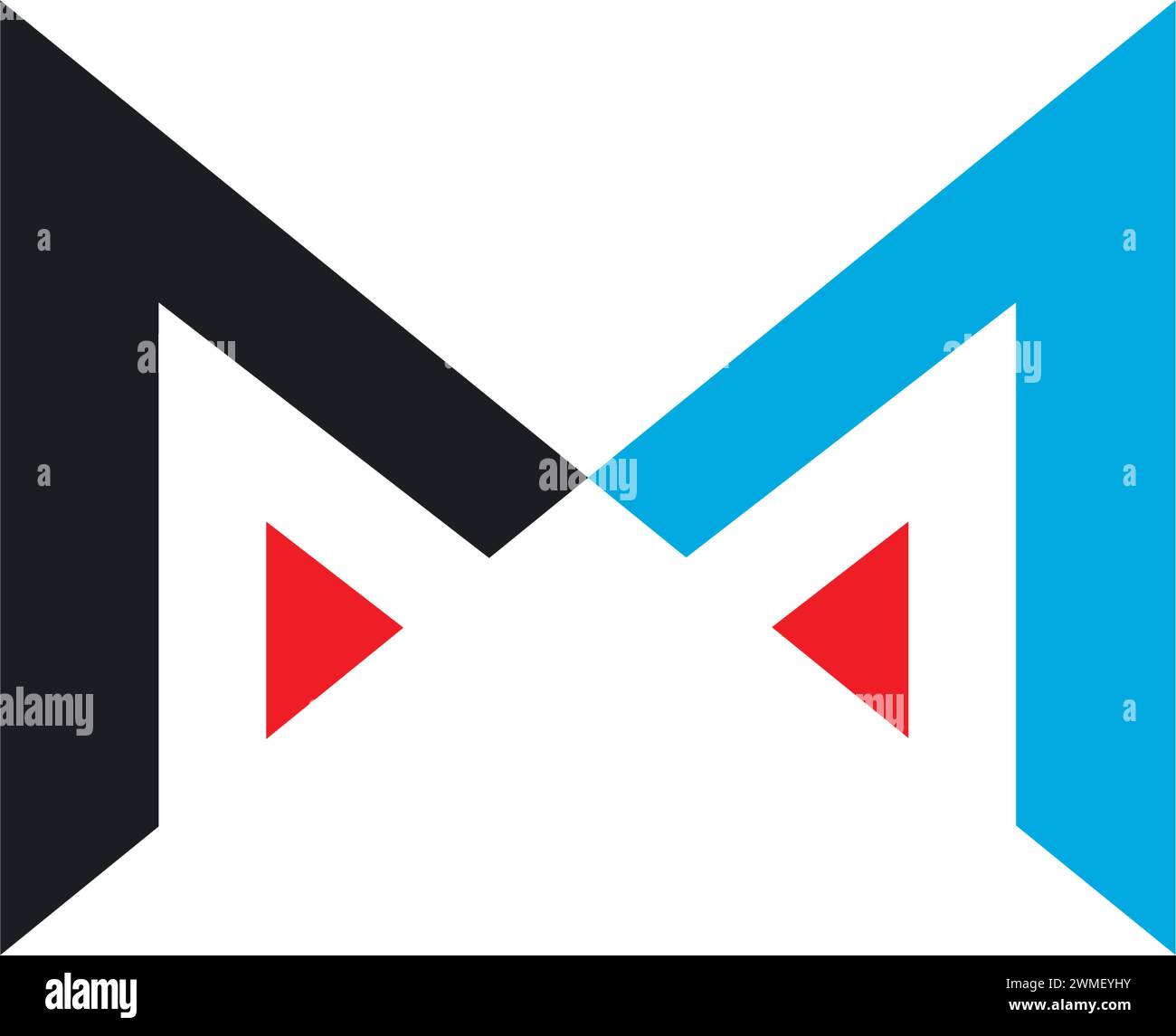 M letter music play button vector illustration concept design web ...