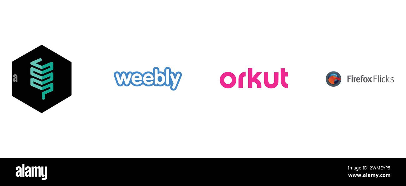 ORKUT, WIREDTREE, WEEBLY, FIREFOX FLICKS. vector illustration isolated ...