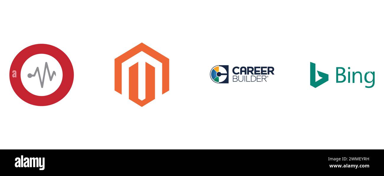 GRAYLOG, MAGENTO ICON, BING, CAREER BUILDER. vector illustration ...