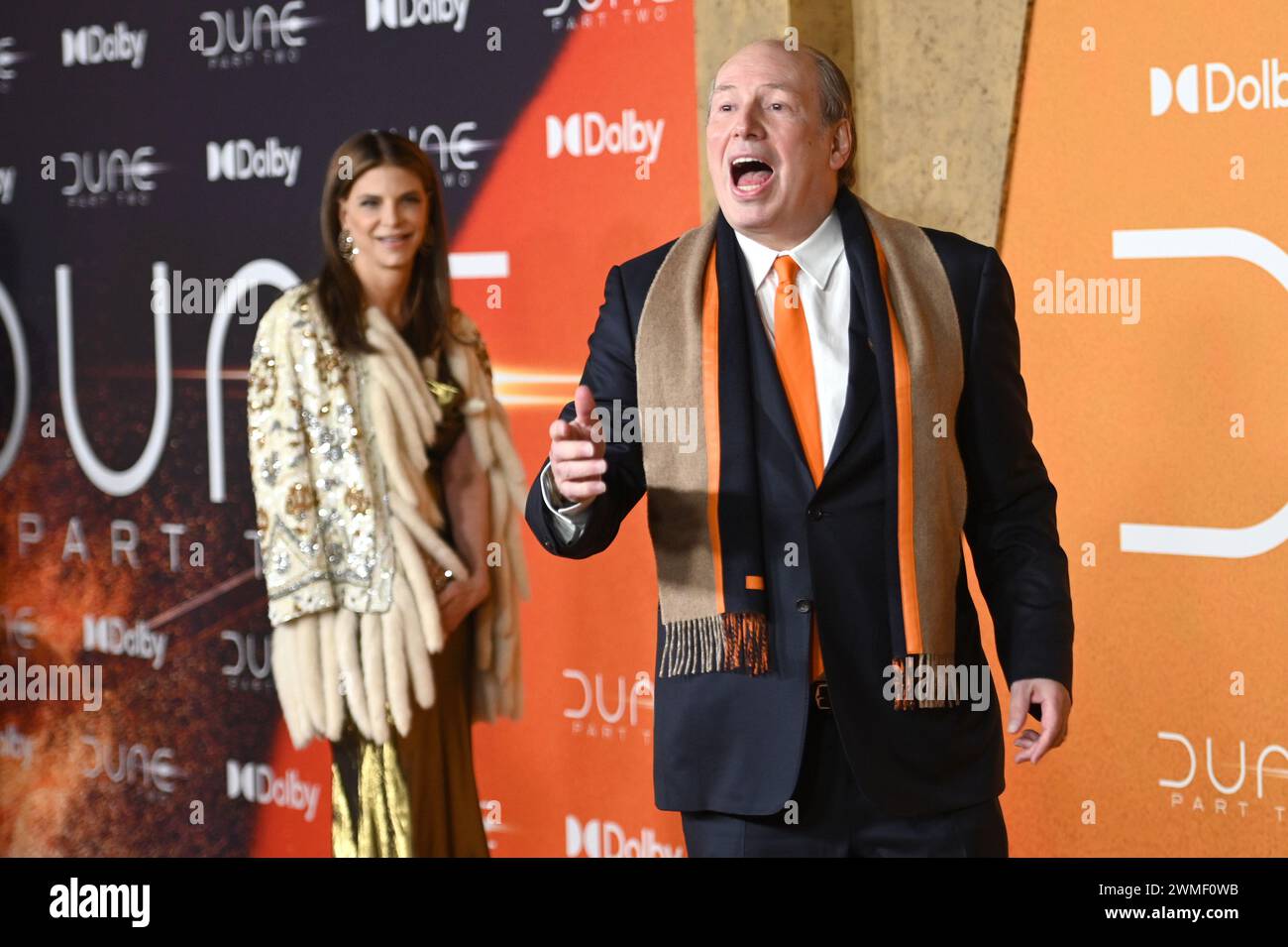 New York, USA. 25th Feb, 2024. Composer Hans Zimmer (c) attends the New ...