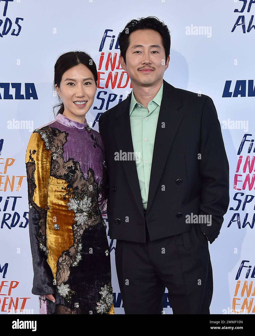 Santa Monica, USA. 25th Feb, 2024. Joana Pak and Steven Yeun arriving ...