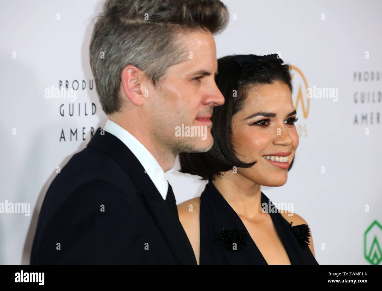 Hollywood, USA. 25th Feb, 2024. Ryan Piers Williams, America Ferrera ...