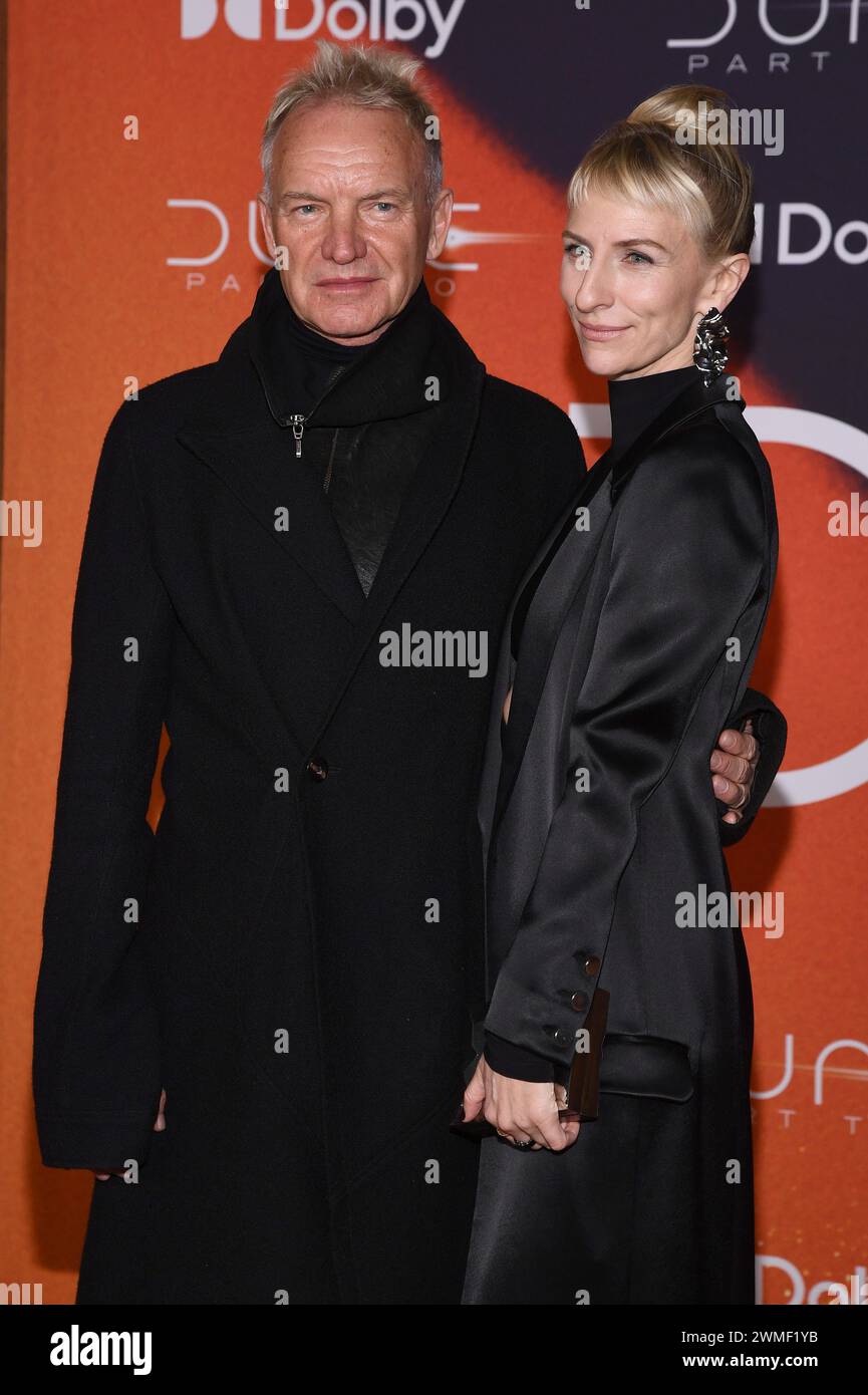 New York, USA. 25th Feb, 2024. (L-R) Sting and and Mickey Sumner attend ...