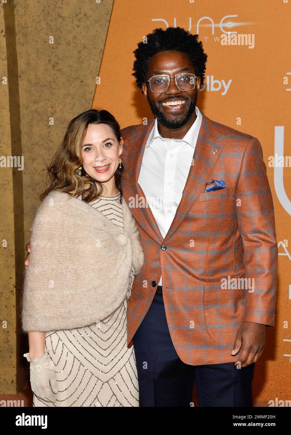 Chinaza Uche, right, and guest attend the premiere of "Dune: Part Two ...
