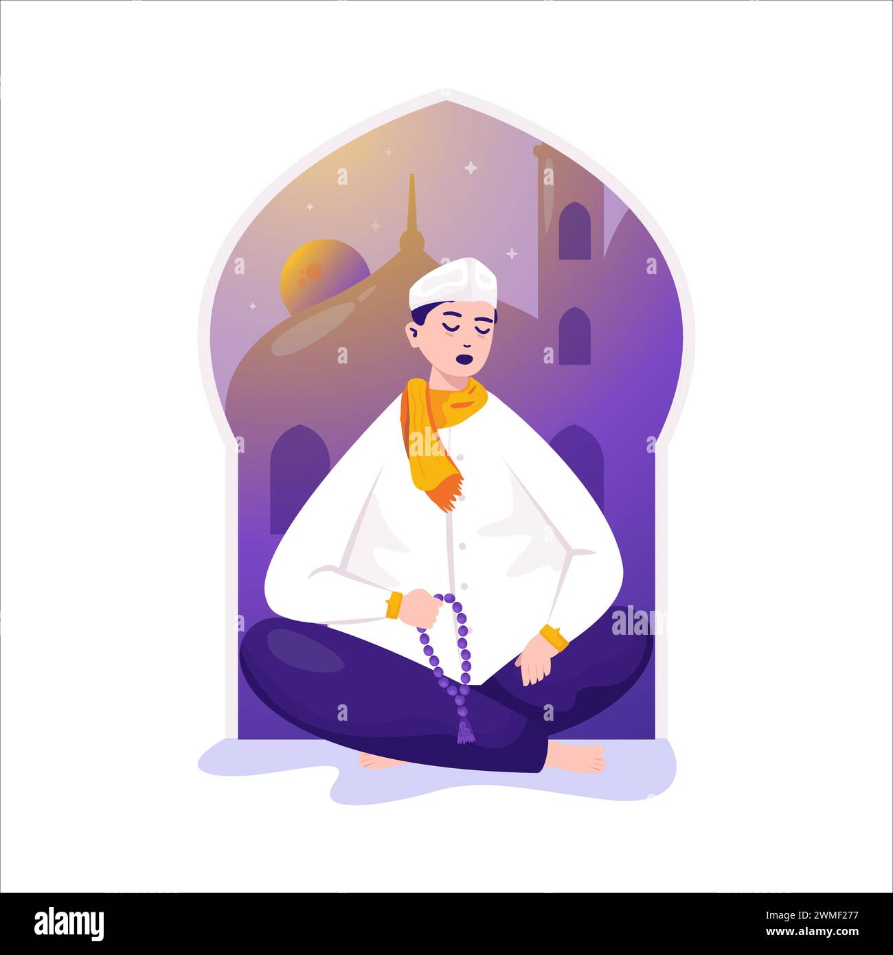 Muslim worship is doing dhikr illustration Stock Vector Image & Art - Alamy