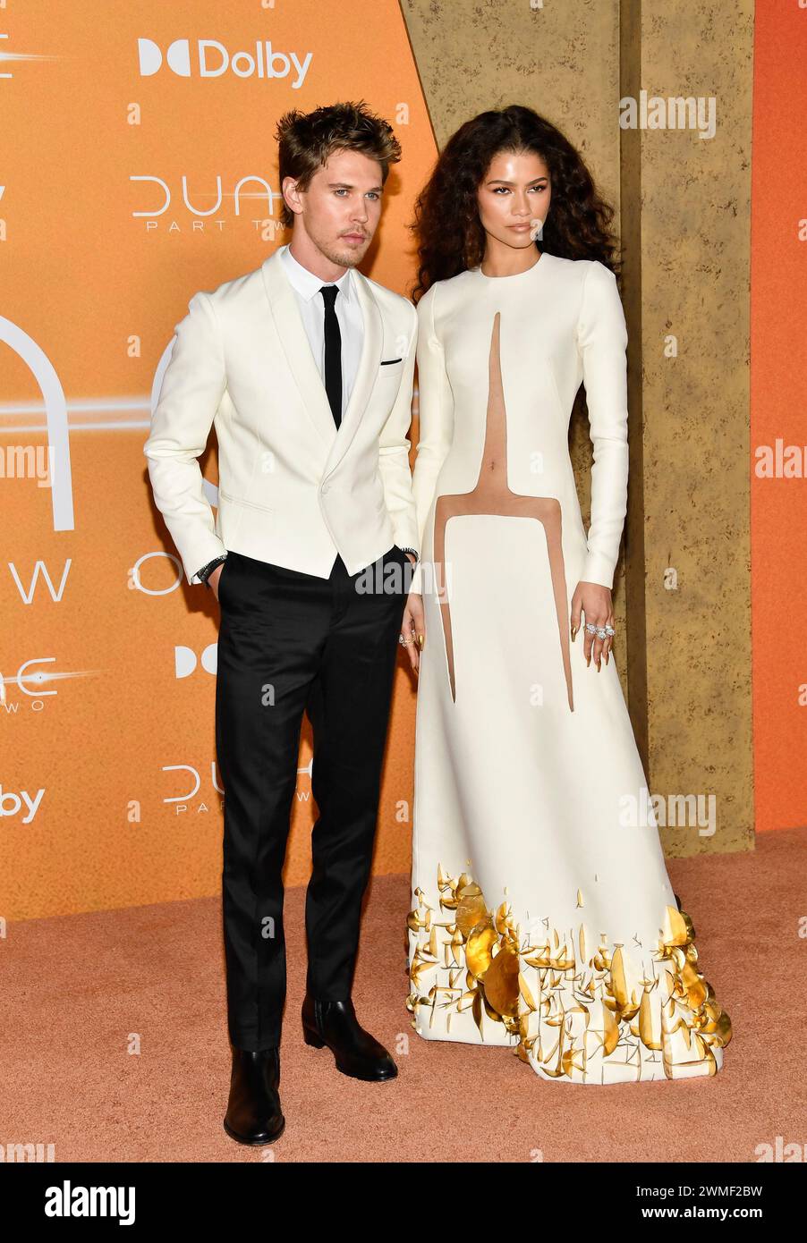 Austin Butler, left, and Zendaya attend the premiere of "Dune: Part Two ...