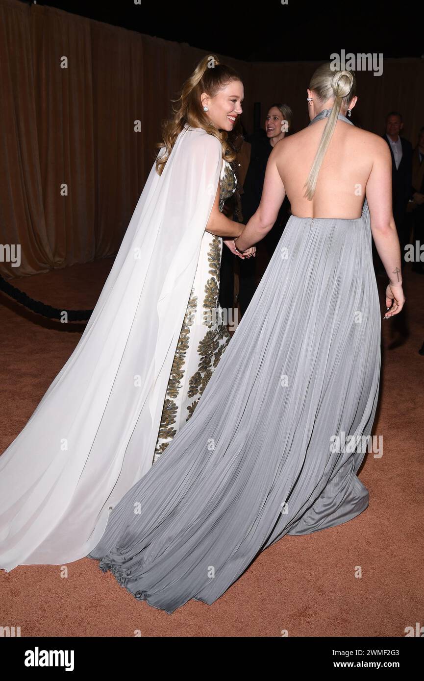 New York, USA. 25th Feb, 2024. (L-R) Lea Seydoux and Florence Pugh ...