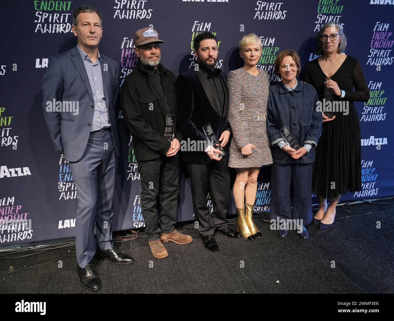 (L-R) Jonathan Raymond, James Le Gros, John Magaro, Michelle Williams ...