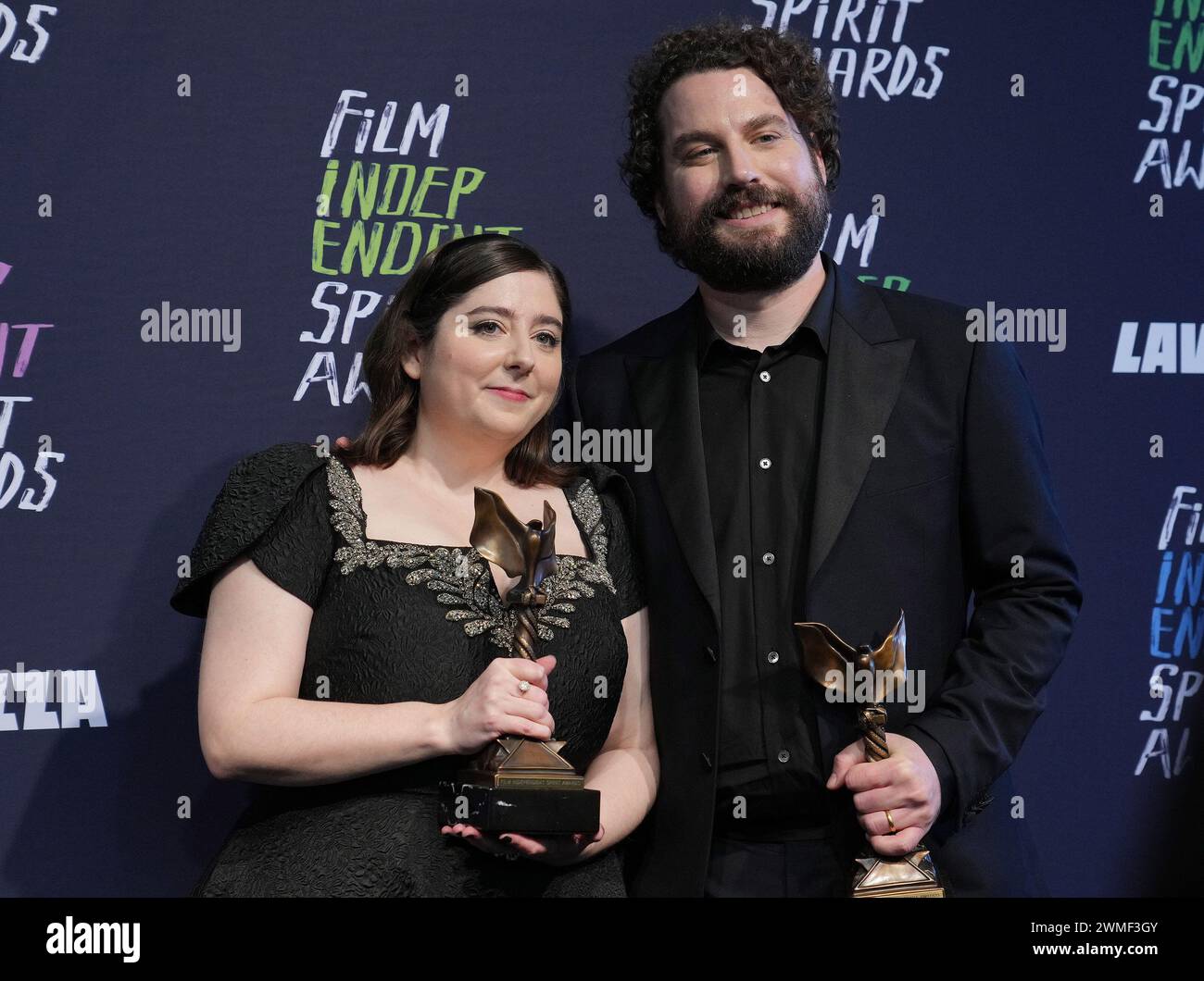 (L-R) Samy Burch and Alex Mechanik winners of Best First Screenplay for ...