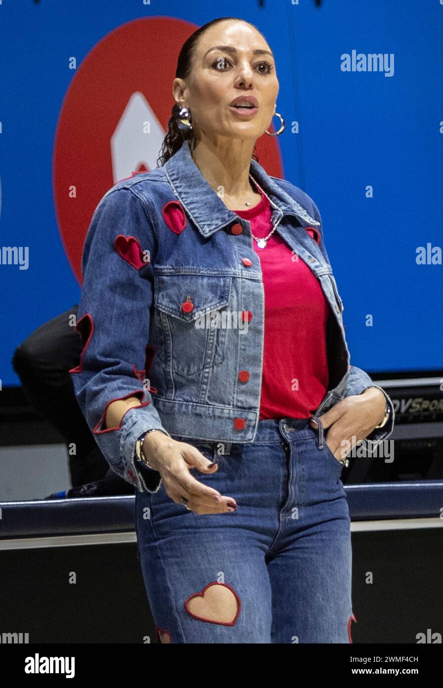 February 25, 2024 Berkeley, CA U.S.A. Arizona head coach Adia Barnes on ...