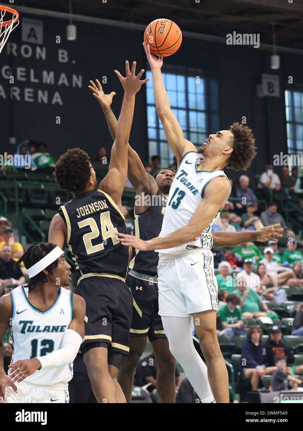 New Orleans, USA. 25th Feb, 2024. Tulane Green Wave guard Tre' Williams ...