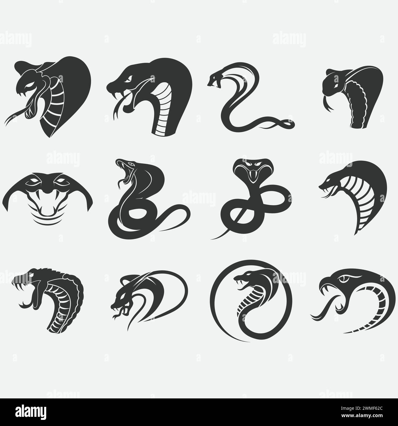 vector image illustration of a collection of cobra logos Stock Vector ...