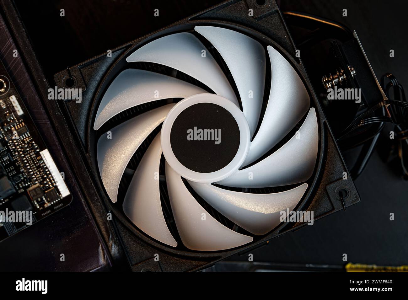 Computer parts of processing unit close up Stock Photo - Alamy