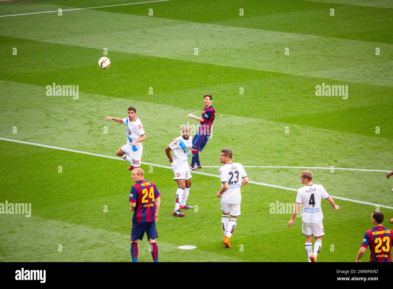 LIONEL MESSI, BARCELONA FC, 2015: Lionel Messi shoots for goal through ...