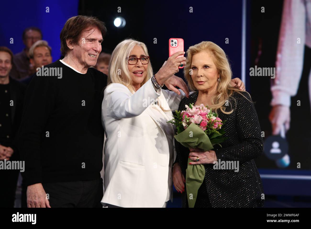 Tony Scott, Mara Venier, Sylvie Vartan Sylvie Vartan and her husband ...