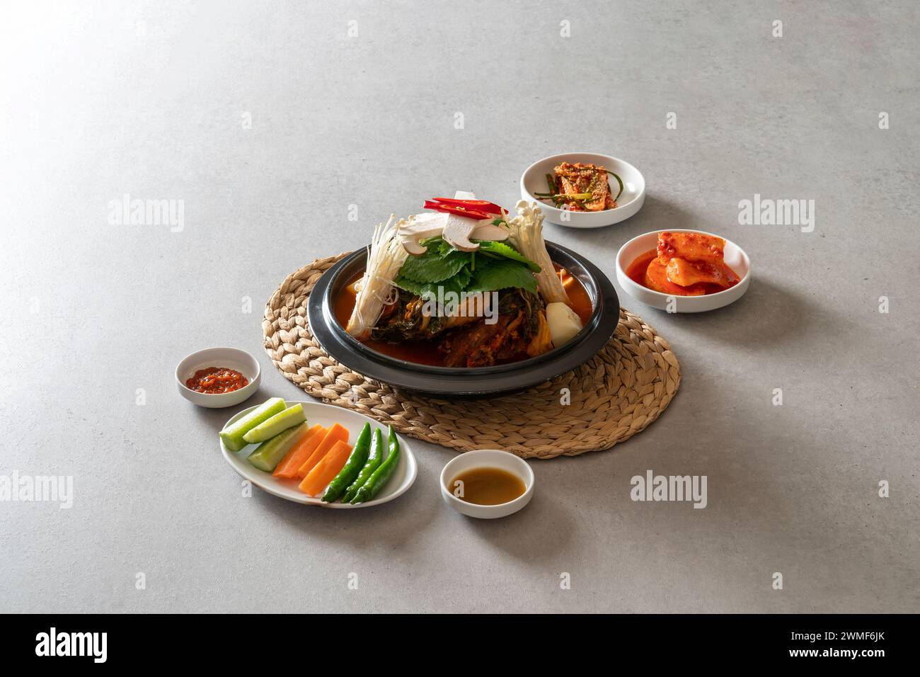 Korean food dish Steamed pork spine seasoning soup Stock Photo - Alamy