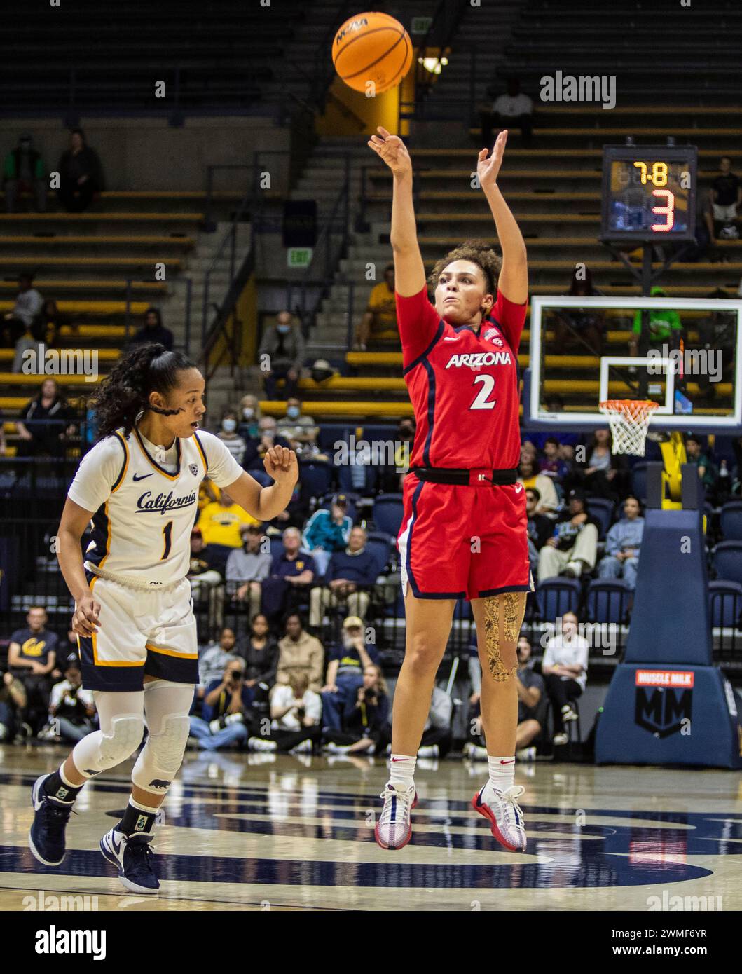 February 25, 2024 Berkeley, CA U.S.A. Arizona guard Jada Williams (2 ...