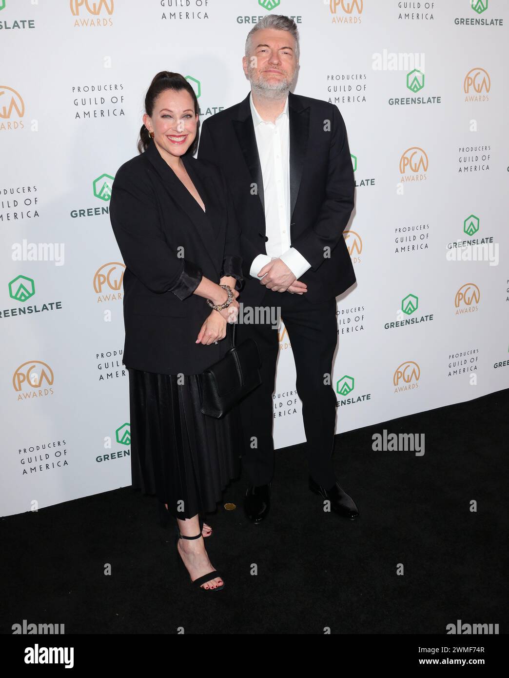 Hollywood, USA. 25th Feb, 2024. Charlie Brooker, Jessica Rhoades ...