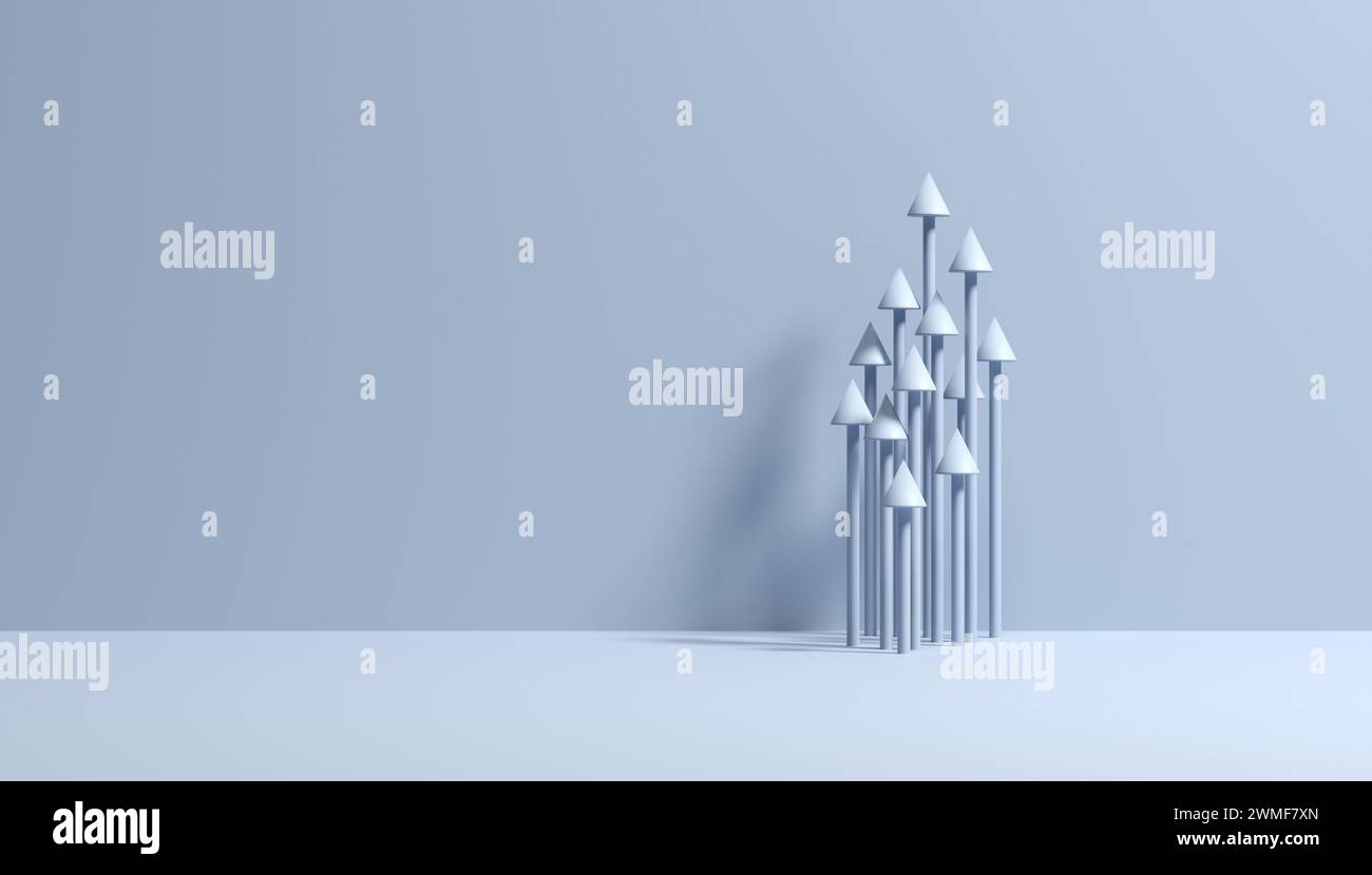 Business competition and growth concept. Arrow symbol moving upwards on ...