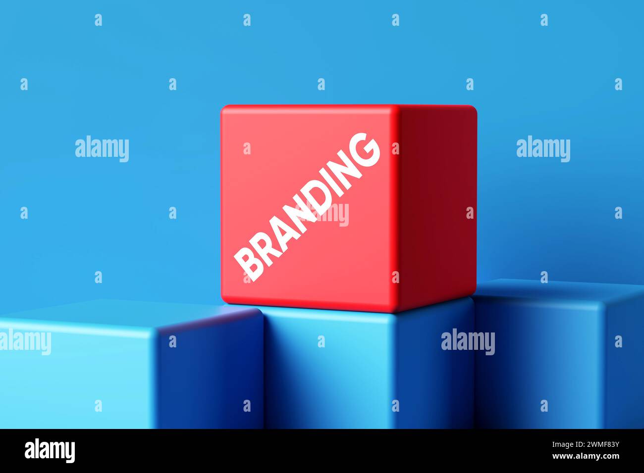 Branding, brand building or brand identity. Business advertising trademark marketing concept ...