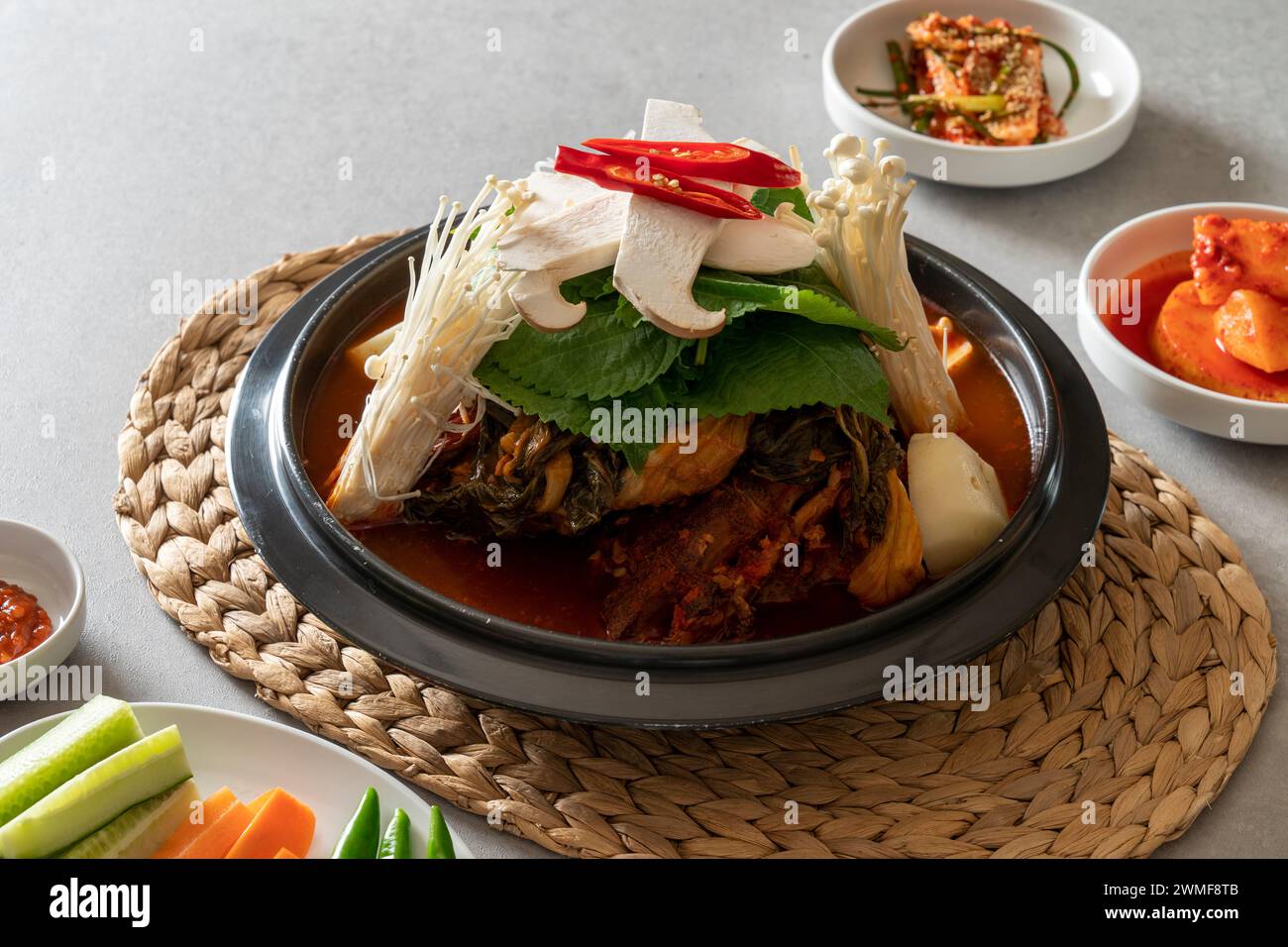 Korean food dish Steamed pork spine seasoning soup Stock Photo - Alamy