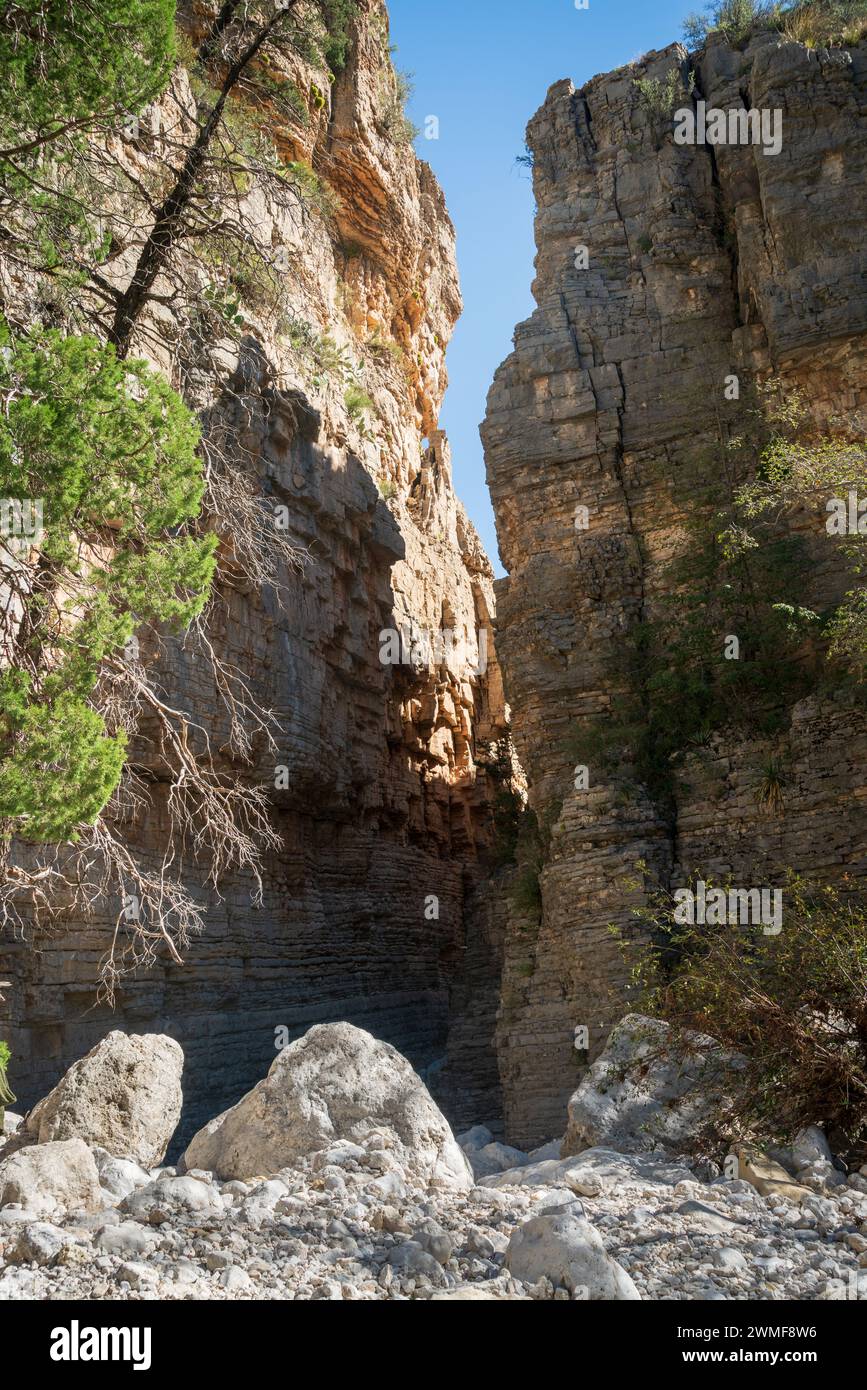 The Devil's Hall Trail at Guadalupe Mountains National Park in Western ...