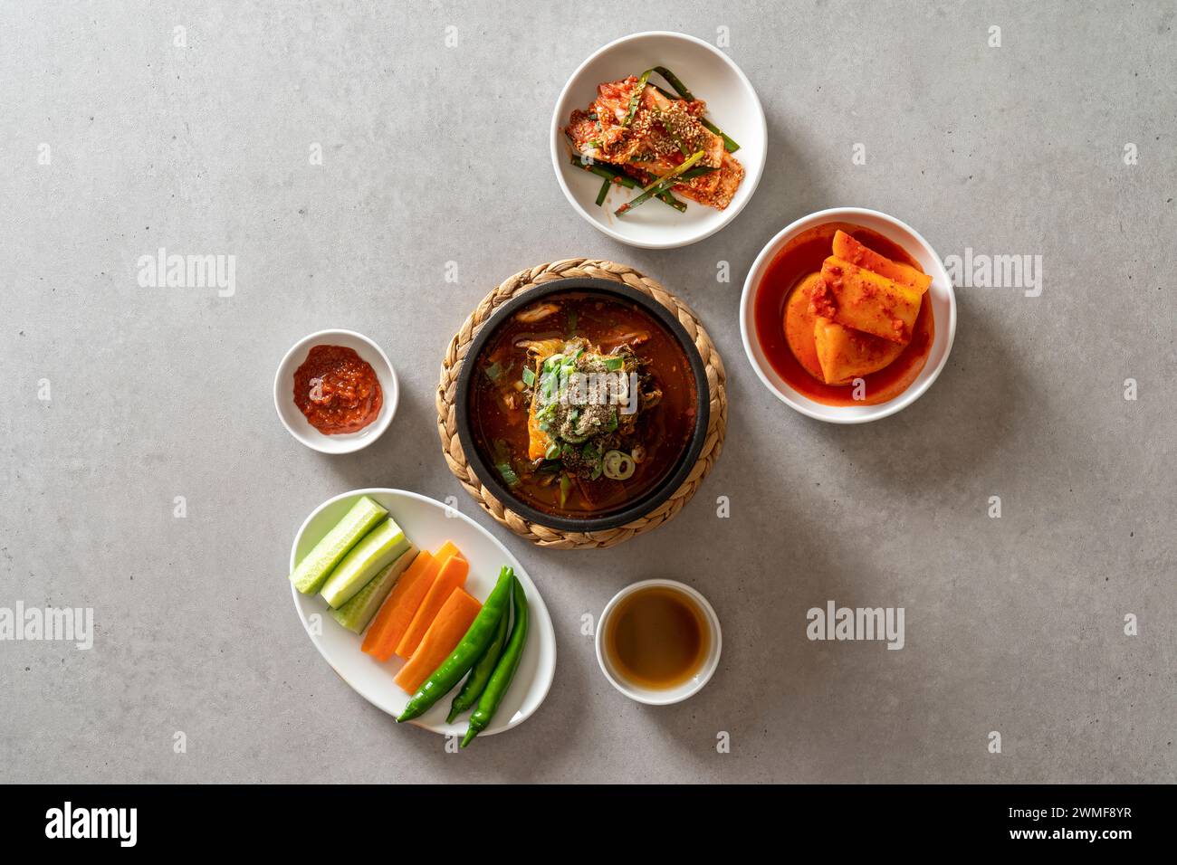 Korean food dish Steamed pork spine seasoning soup Stock Photo - Alamy