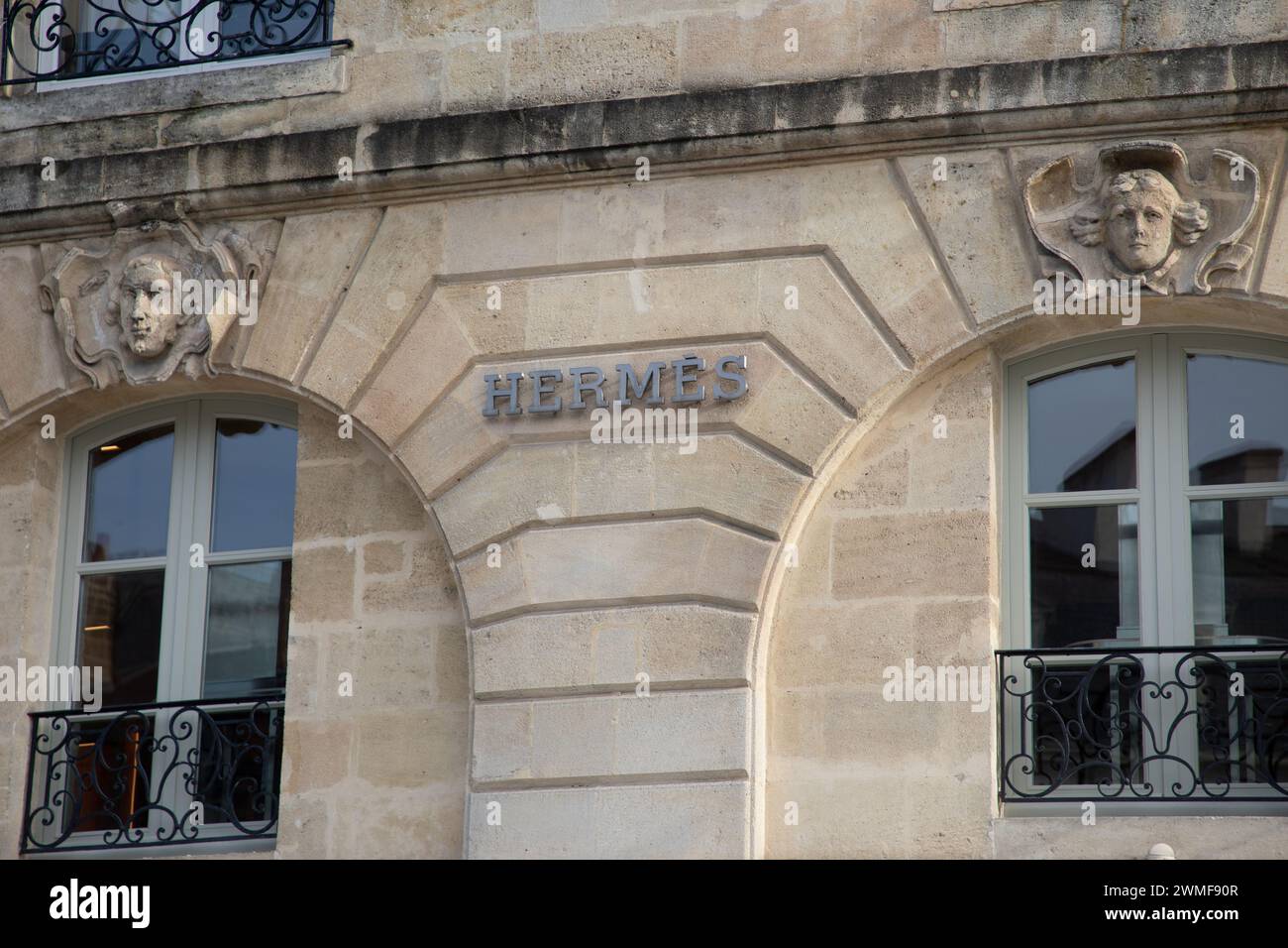 Bordeaux , France - 02 19 2024 : Hermes paris text brand and sign logo ...