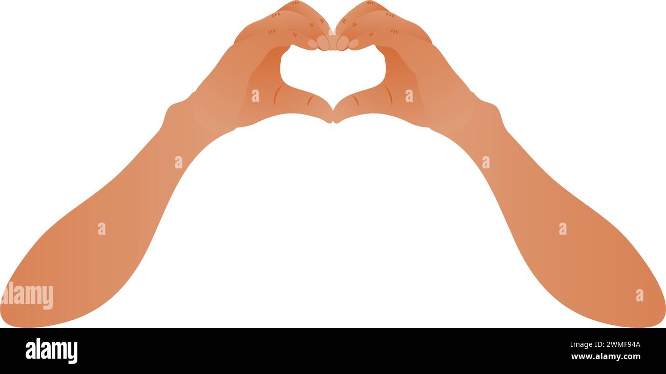 Two hands making a heart shape. Heart shaped hand gesture isolated on ...