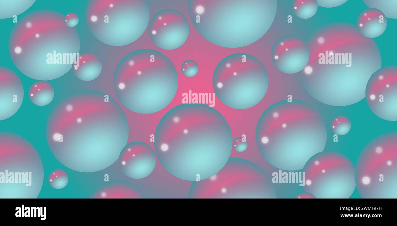 Bubbles on a pink turquoise background. Abstract bubble neon background ...