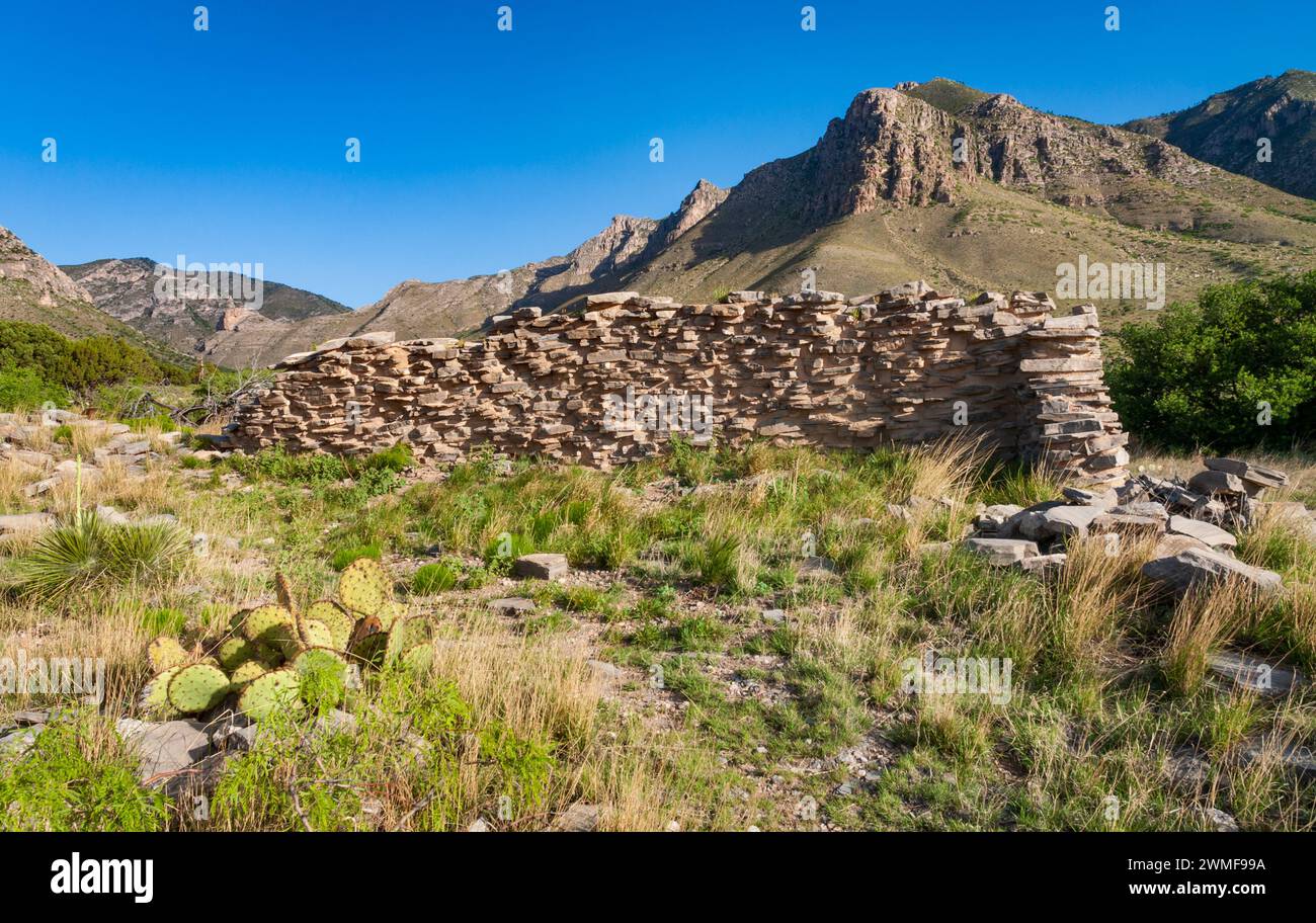 Stone Building Ruins at Guadalupe Mountains National Park in Western ...